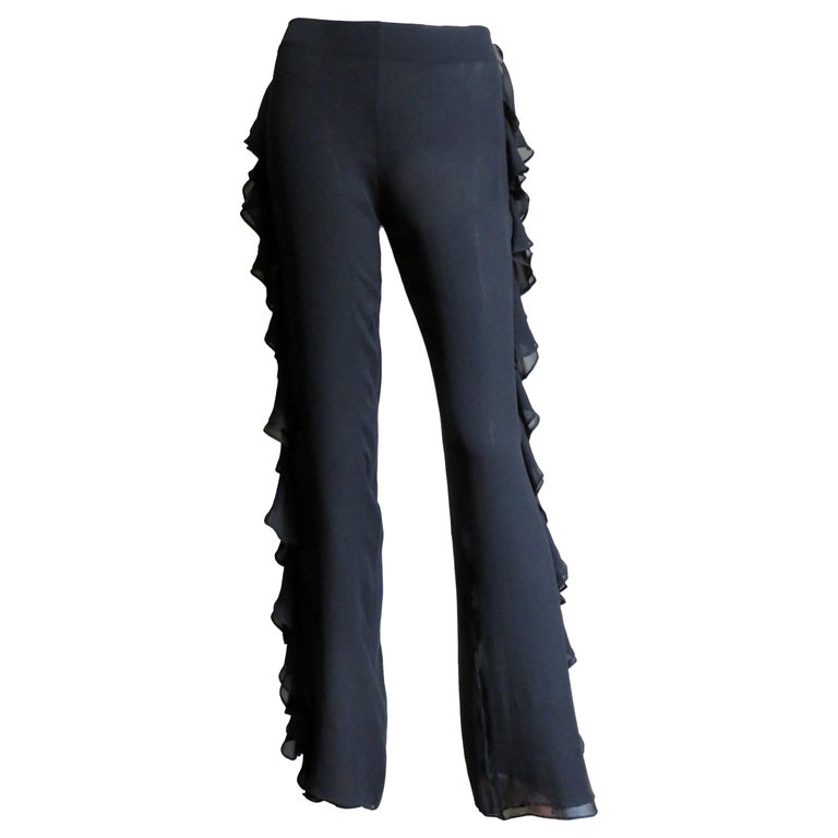 John Bartlett Silk Pants With Side Ruffle For Sale at 1stDibs | pants ...