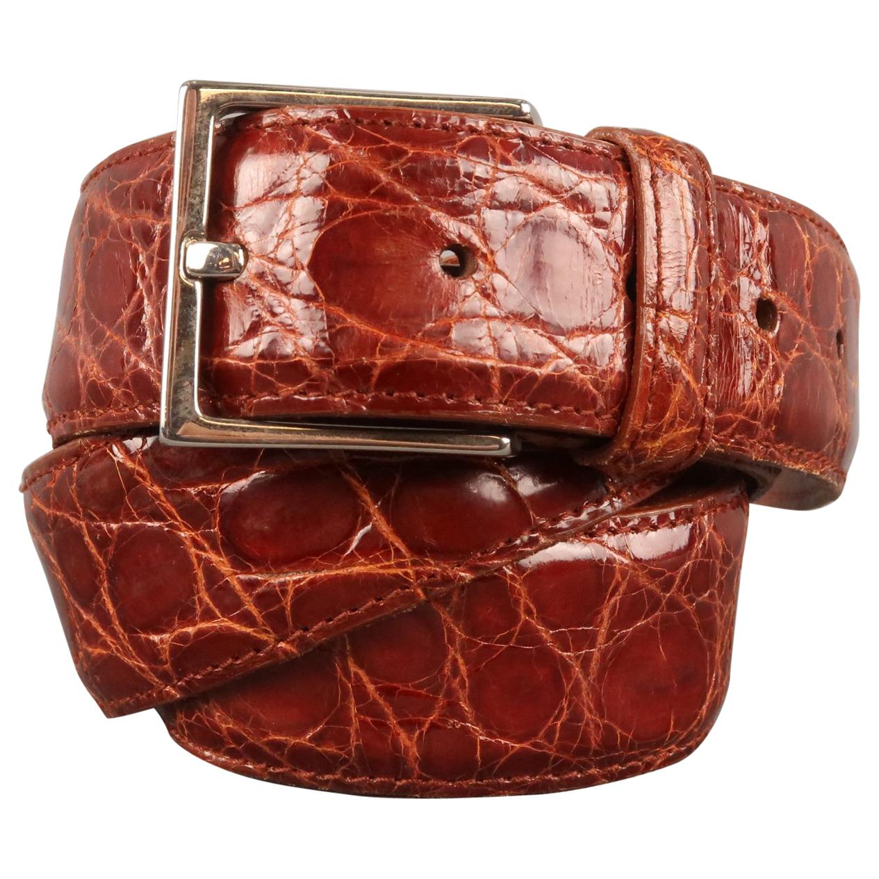 LONGHI Size 34 Brown Belt at 1stDibs