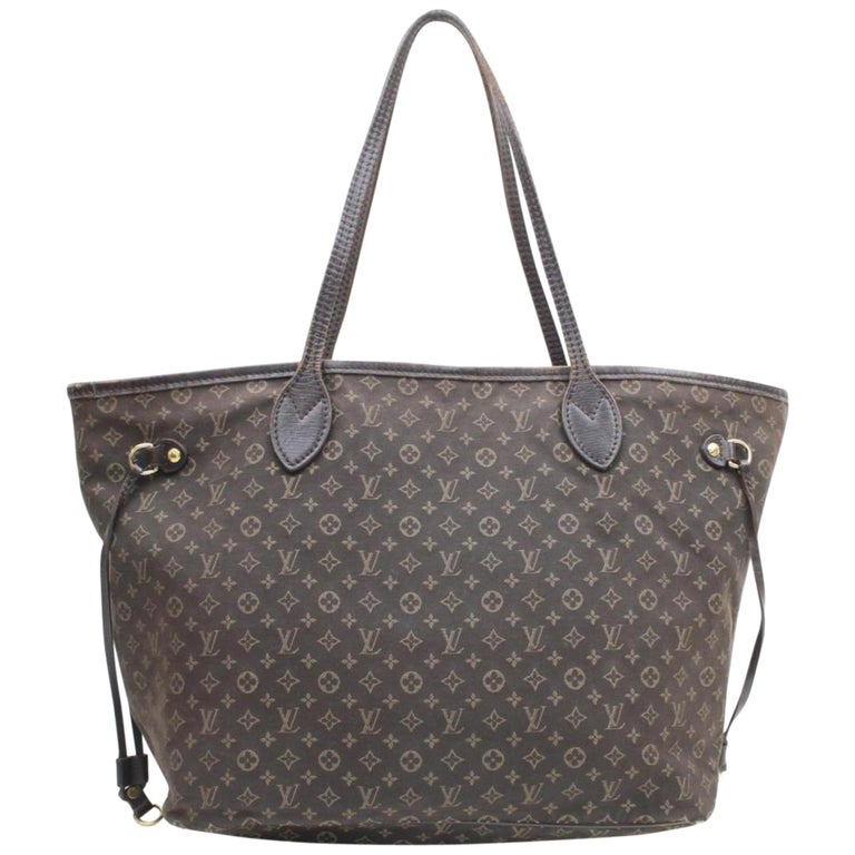 Louis Vuitton Neverfull Ebene Monogram Mini Lin Mm 869663 Brown Canvas ...