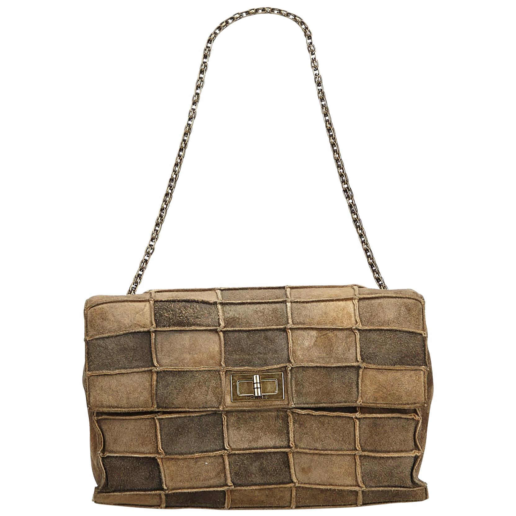 Chanel Brown Reissue Patchwork Flap Bag at 1stDibs