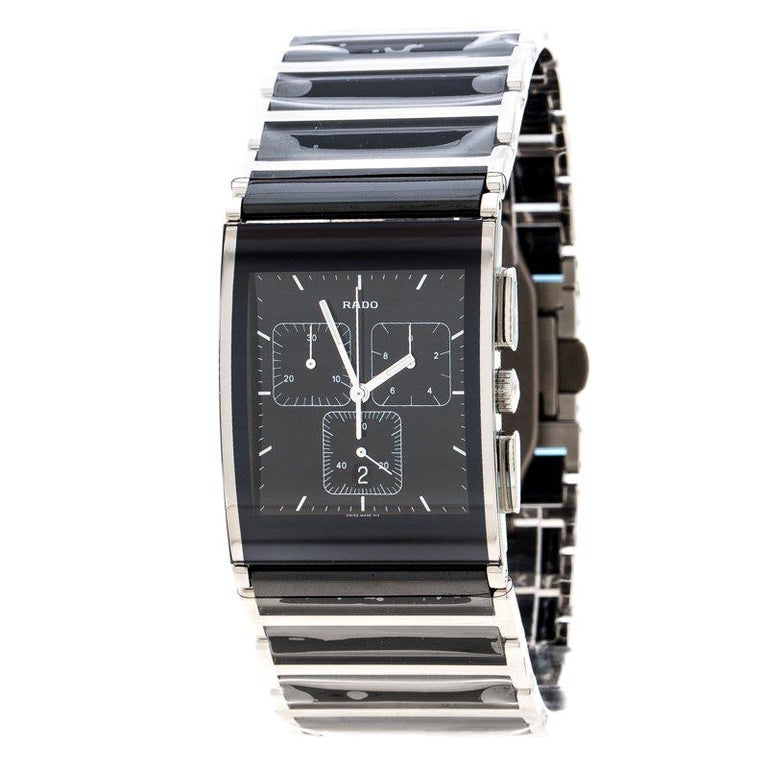 Rado Black Stainless Steel Ceramic Integral Chronograph Men's ...