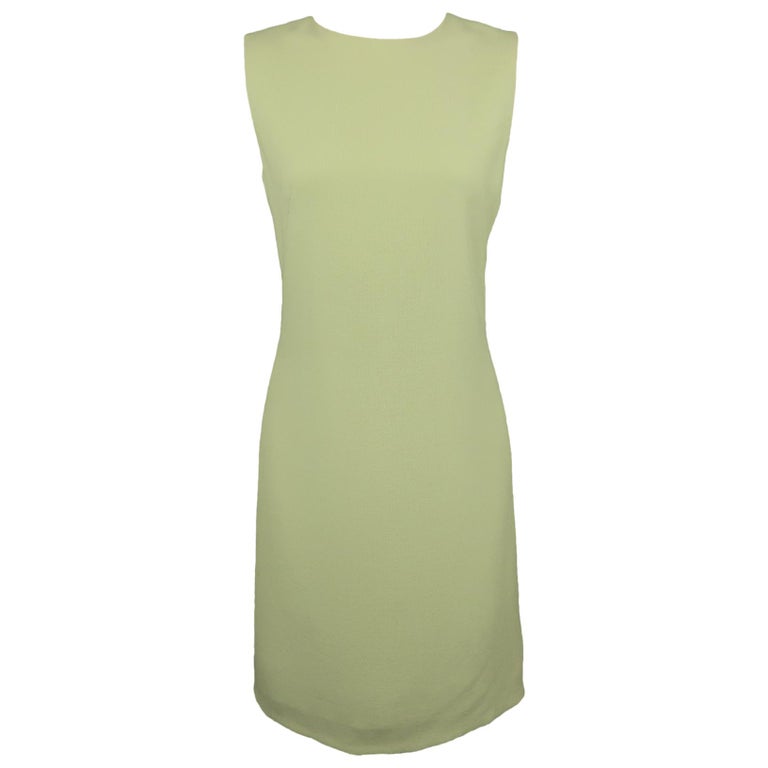 NORIKO MAEDA Size 4 Mint Green Textured Wool Sleeveless Sheath Dress ...