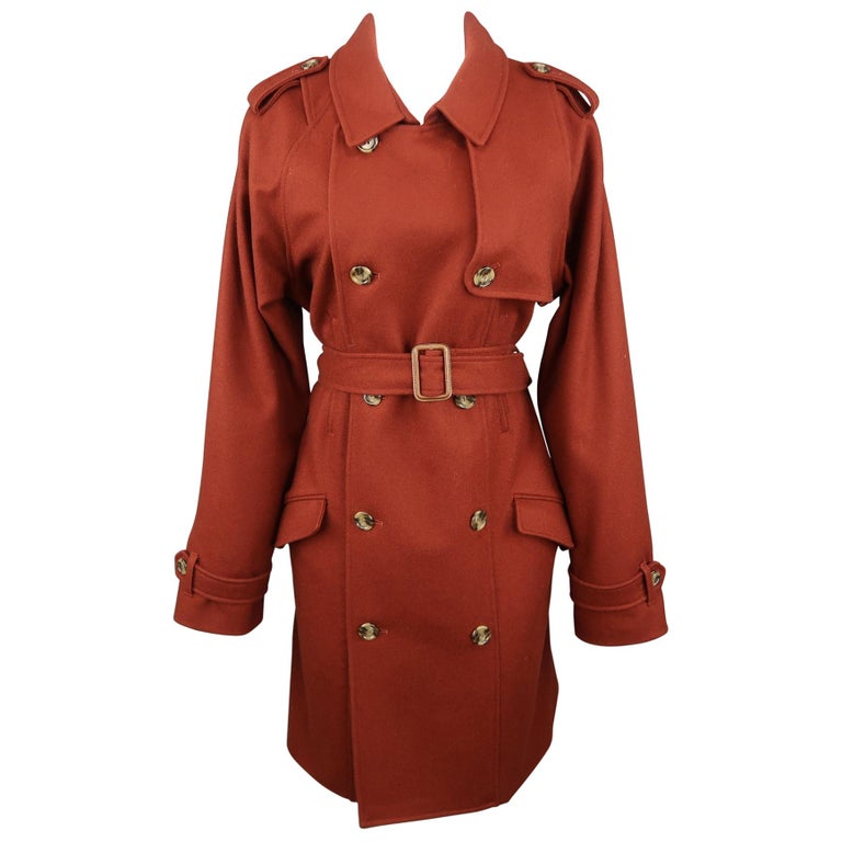 PENDLETON Size XL Brick Wool Portland Collection Trenchcoat For Sale at ...