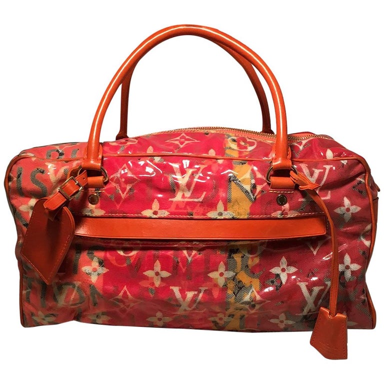 LOUIS VUITTON Richard Prince Pink Orange Denim Defile Weekender PM Pulp ...