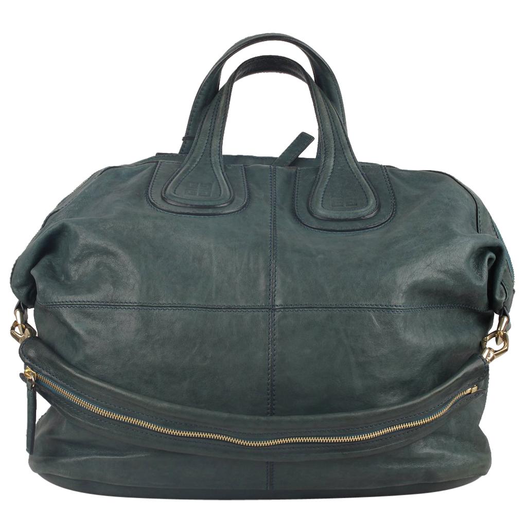 Givenchy Green Leather Nightingale Tote Satchel Shoulder Bag For Sale ...
