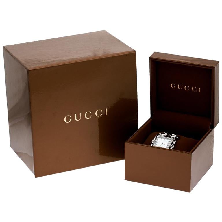 Gucci Mother of Pearl Stainless Steel Diamonds Signoria 116.3 Women's ...