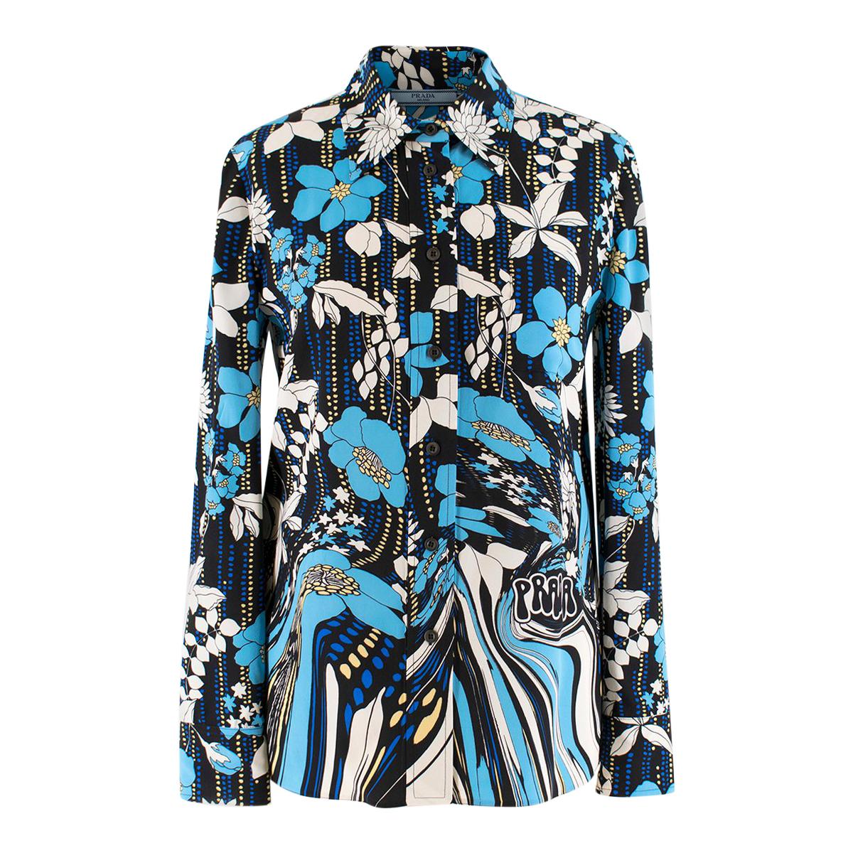 Prada Floral-print Silk Crepe De Chine Blouse - New Season at 1stDibs
