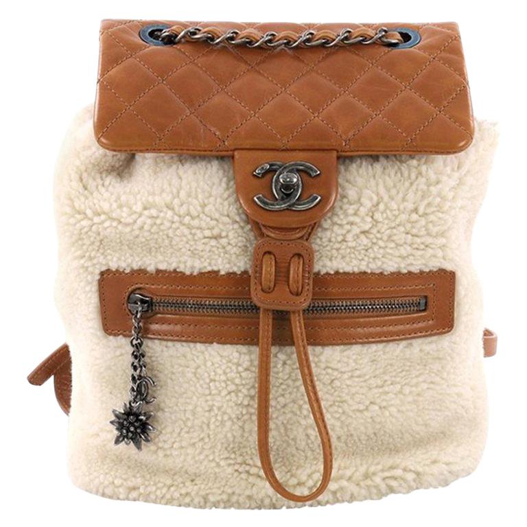 Chanel Mountain Backpack Shearling with Quilted Calfskin Small at ...