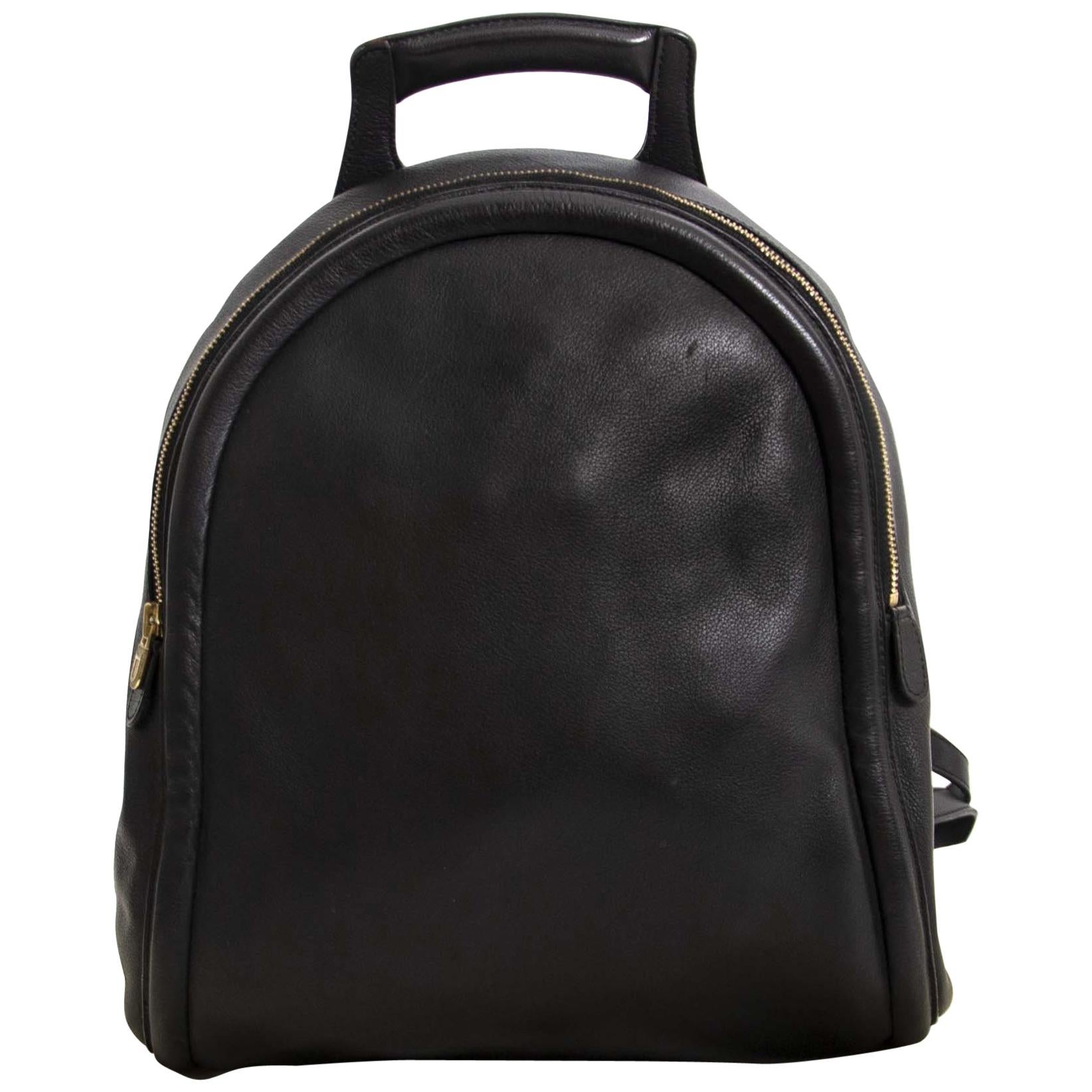 Delvaux Black Leather Backpack at 1stDibs | delvaux backpack