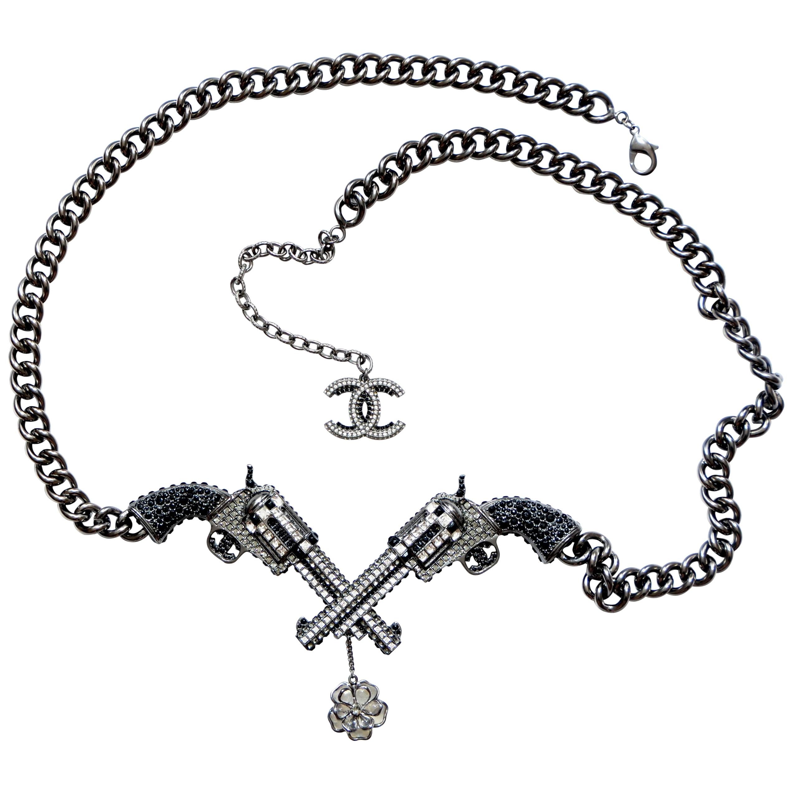 Rare CHANEL Pre-Fall 2014 Paris Dallas Gun Belt With Crystals Retailed ...