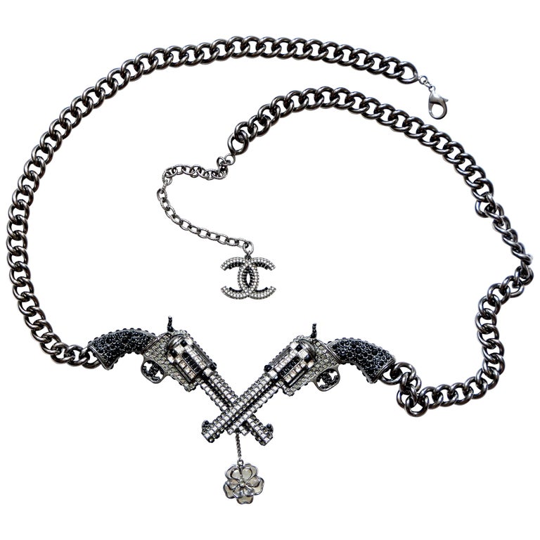 Rare CHANEL Pre-Fall 2014 Paris Dallas Gun Belt With Crystals Retailed ...