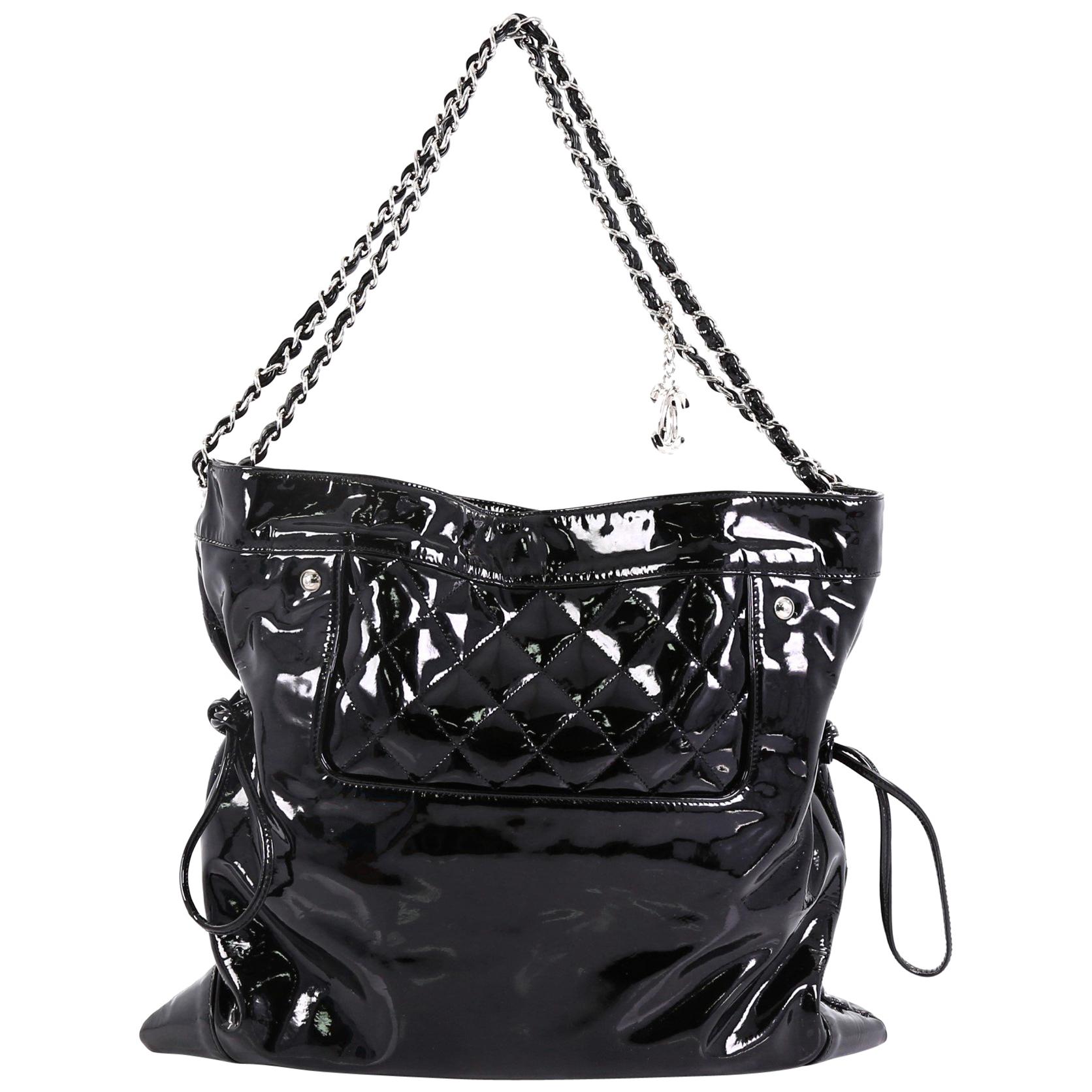 Chanel 31 Drawstring Tote Quilted Patent Large at 1stDibs