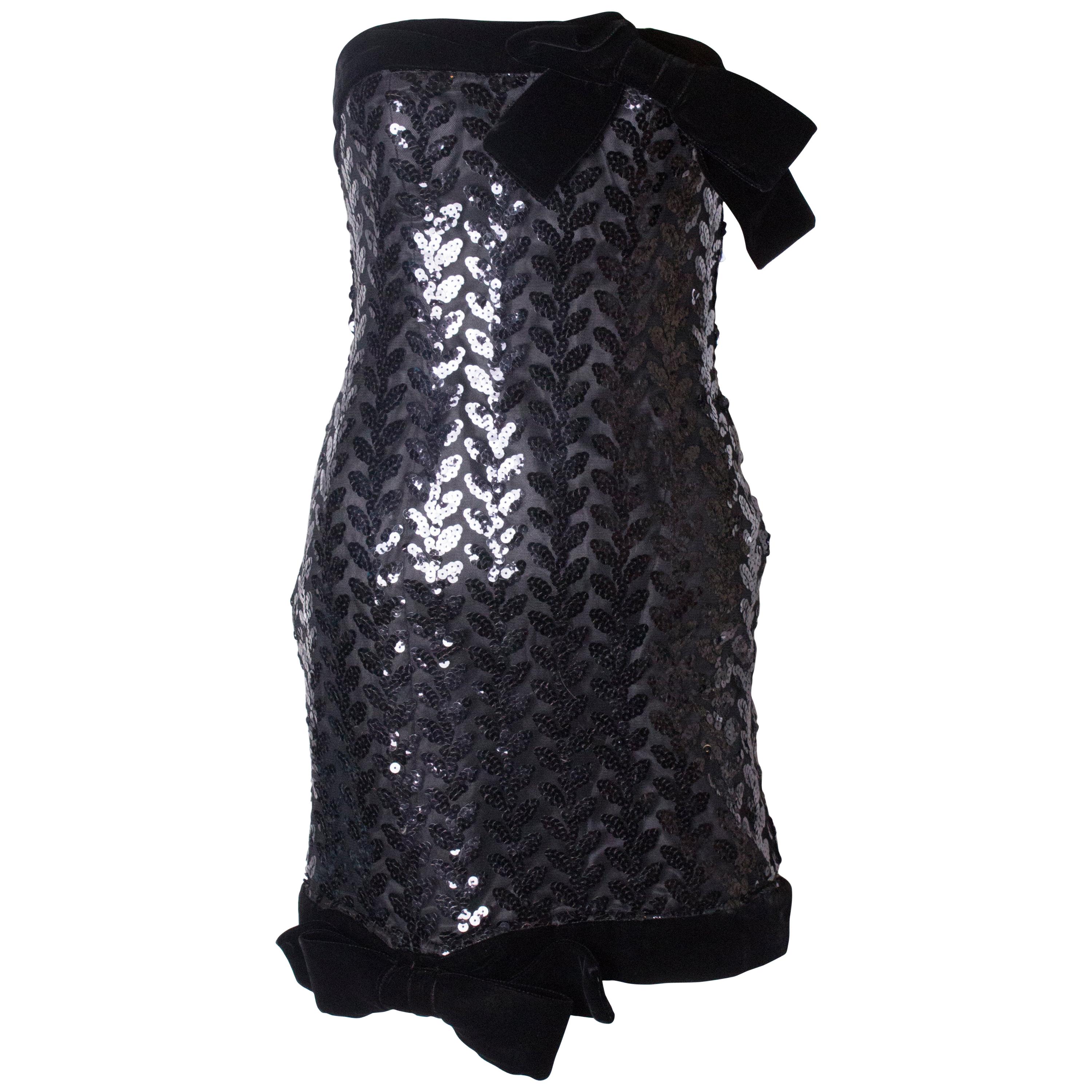 Victor Costa Velvet / Tulle Strapless Dress For Sale at 1stDibs ...