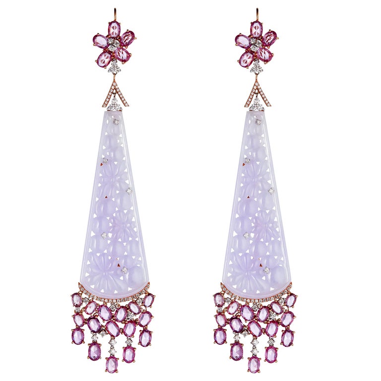 Lorraine Schwartz Large Pink Gemstone And Diamond Earrings at 1stDibs ...