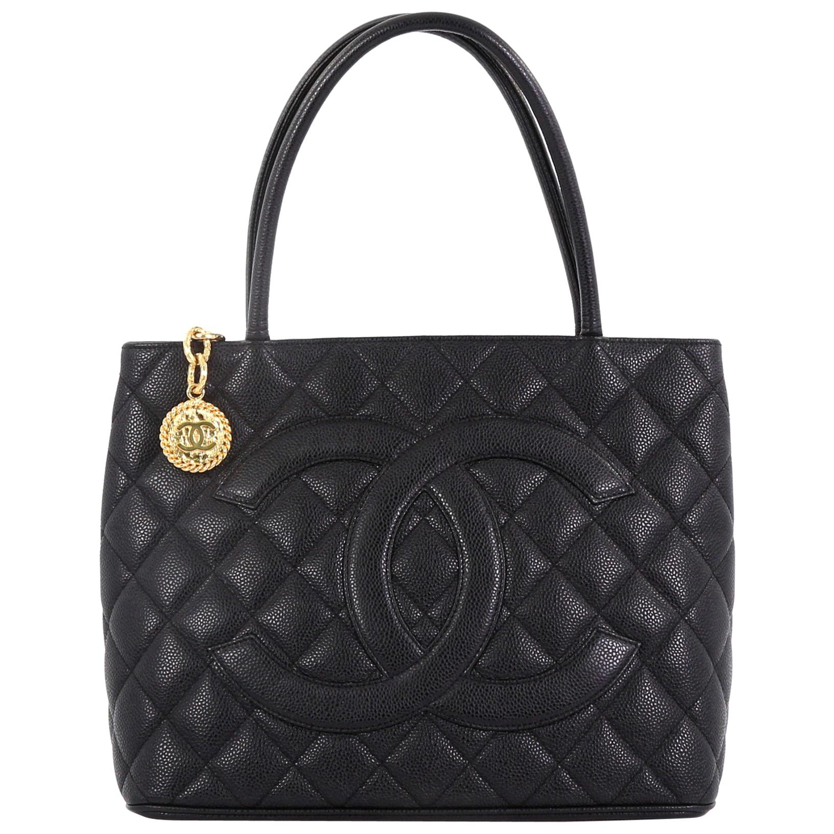 Chanel Medallion Tote Quilted Caviar at 1stDibs