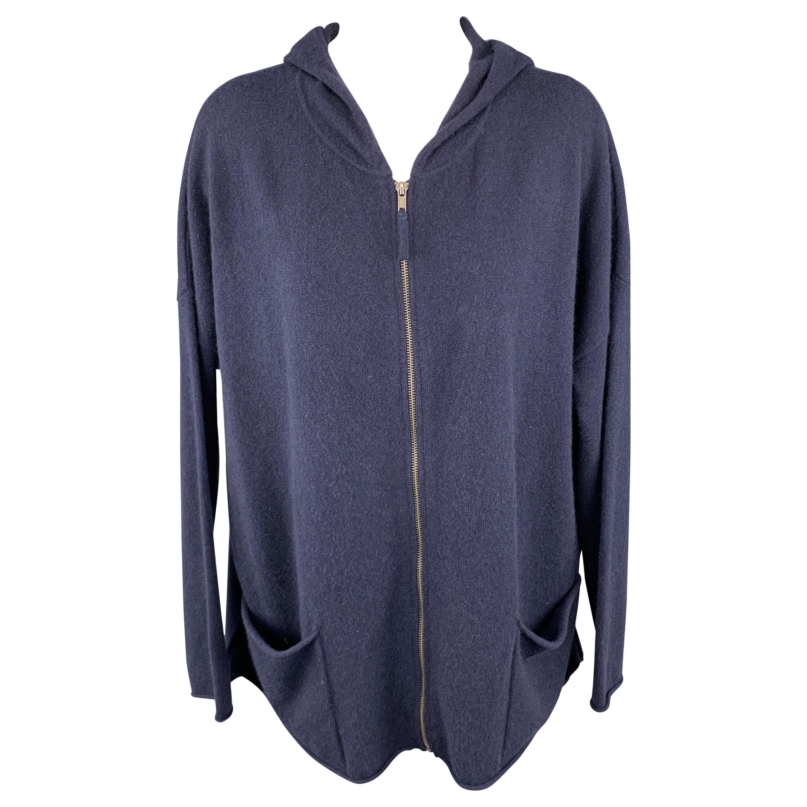 360 SWEATER Size M Navy Cashemere / Viscose Cardigan Sweater at 1stDibs ...