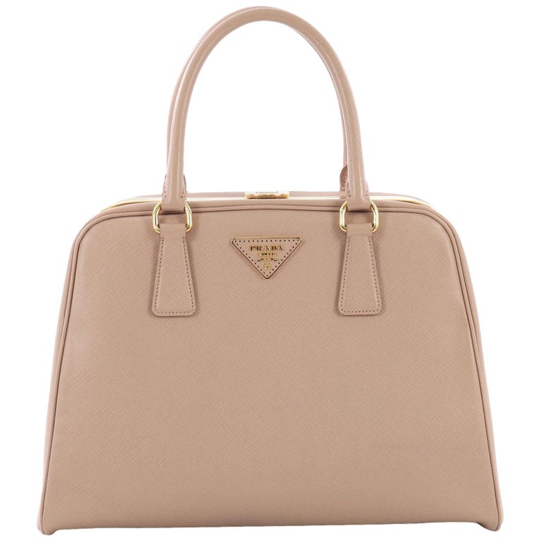 Prada Pyramid Top Handle Bag Saffiano Leather Medium at 1stDibs