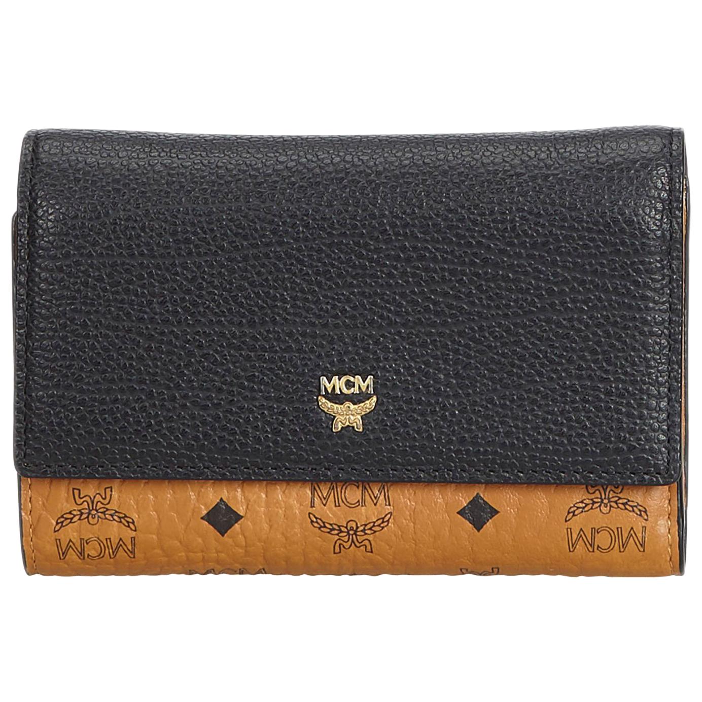 MCM Brown Leather Visetos Small Wallet Germany at 1stDibs