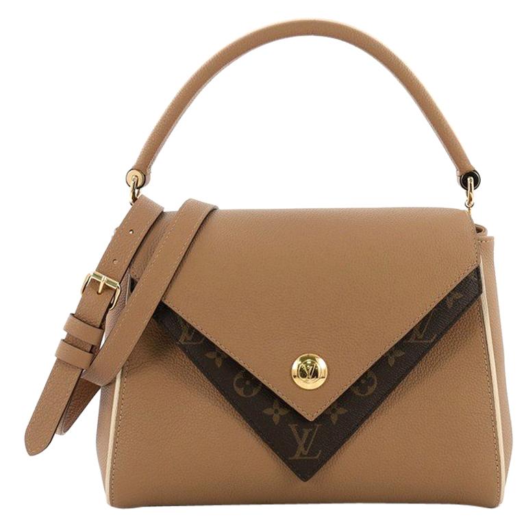 Louis Vuitton Double V Handbag Calfskin and Monogram Canvas at 1stDibs