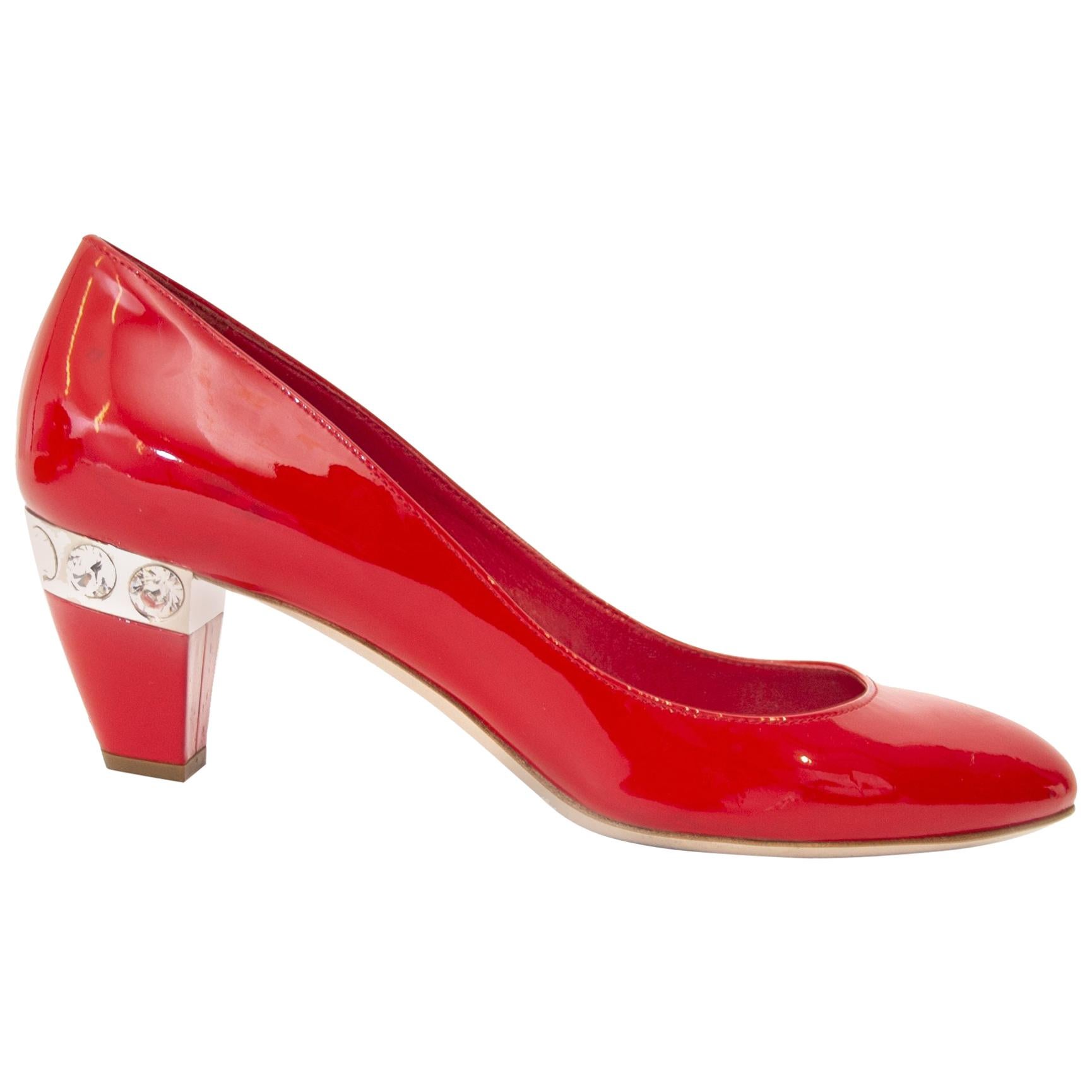 Miu Miu Patent Red Heels - size 36 at 1stDibs | miu miu red heels