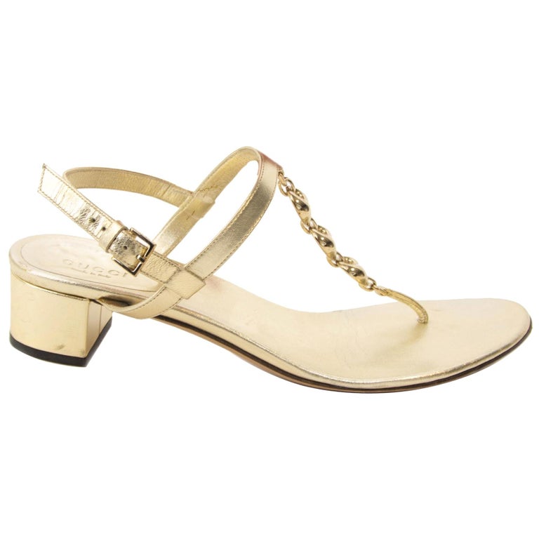 Gucci Gold Sandals - Size 37,5 at 1stDibs | gucci gold flat sandals ...
