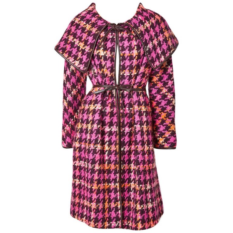 Bonnie Cashin Houndstooth Pattern Wool Coat For Sale at 1stDibs ...