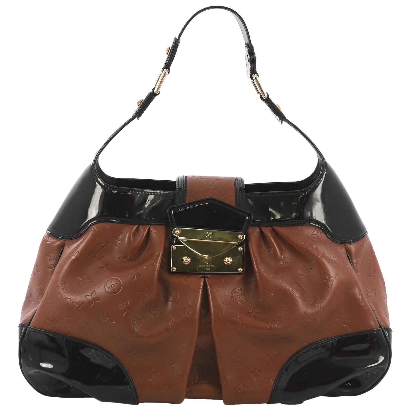 Louis Vuitton Polly Handbag Limited Edition Monogram Embossed Leather ...