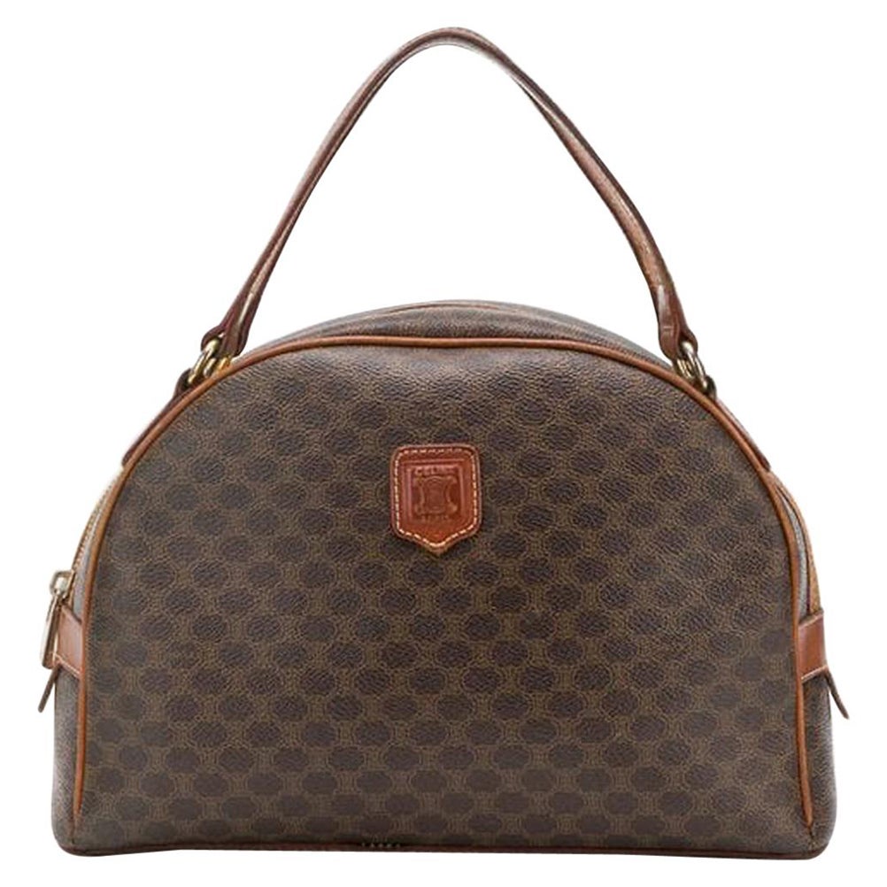 Celine Brown Monogram Logo Hand Bag For Sale at 1stDibs