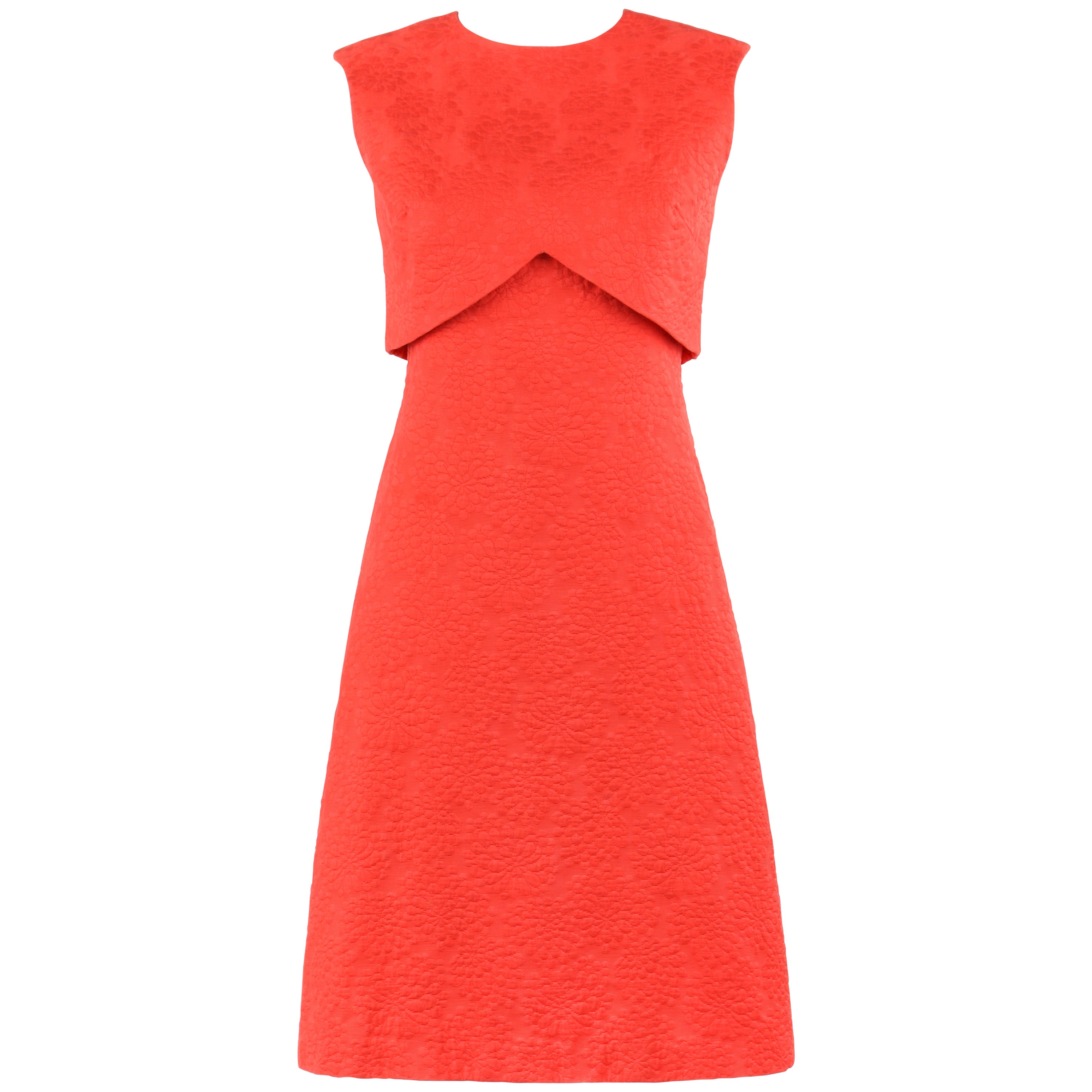 1950s Gres Red Jersey Wool Dress with Cropped Jacket set For Sale at ...