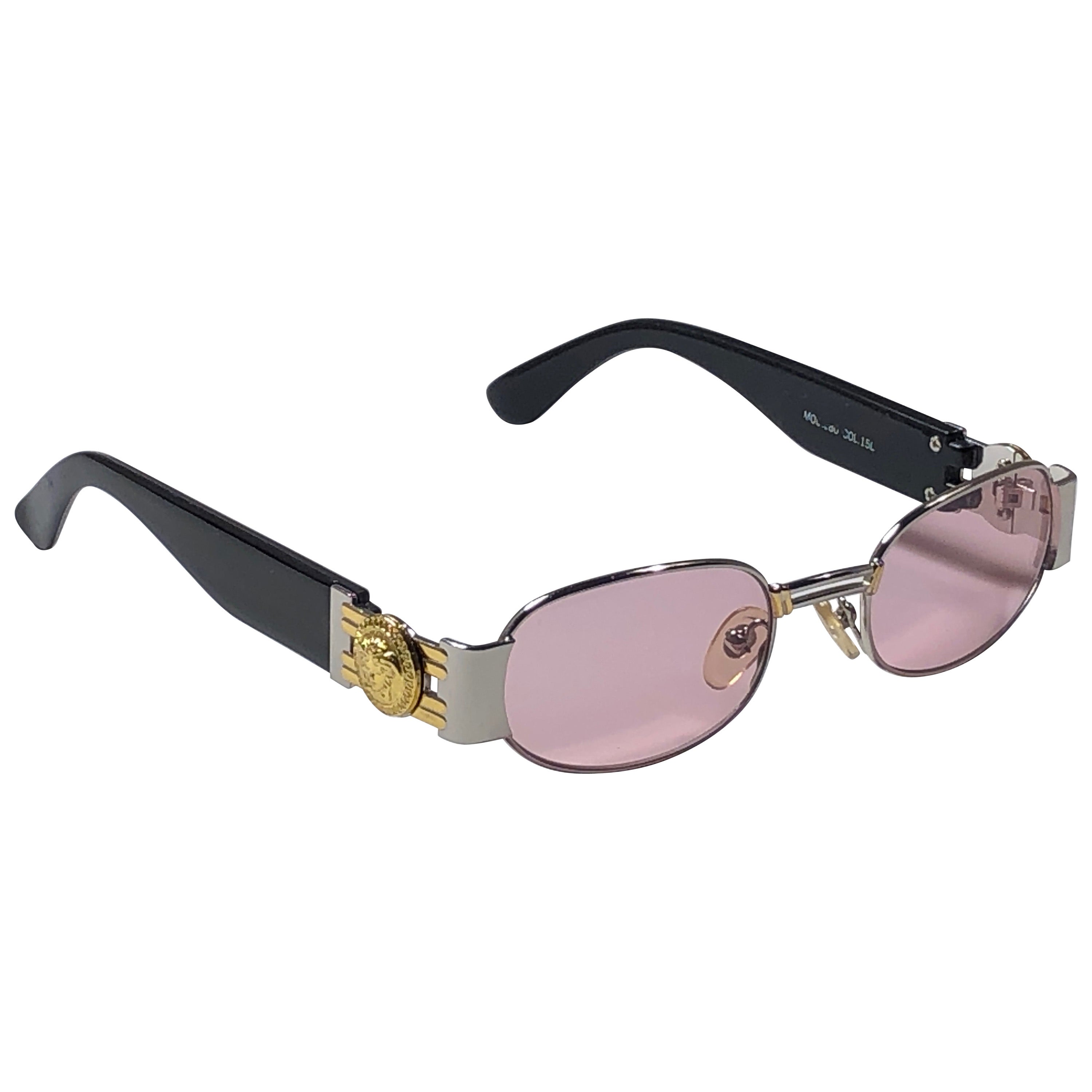 Vintage Gianni Versace Mod S80 Oval Small Sunglasses 1990's Made in ...