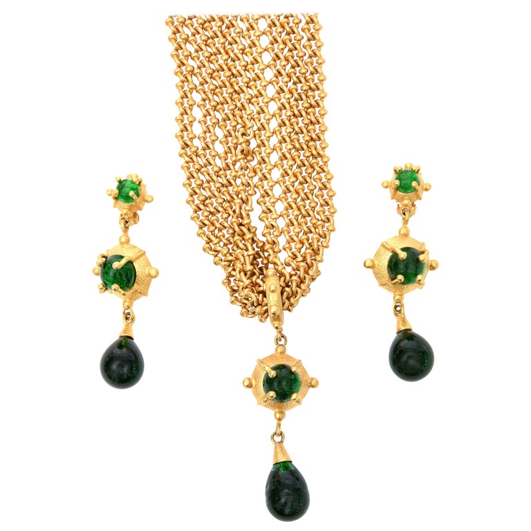 Andrew Spingarn Sculptural Necklace and Earrings Set Signed For Sale at ...