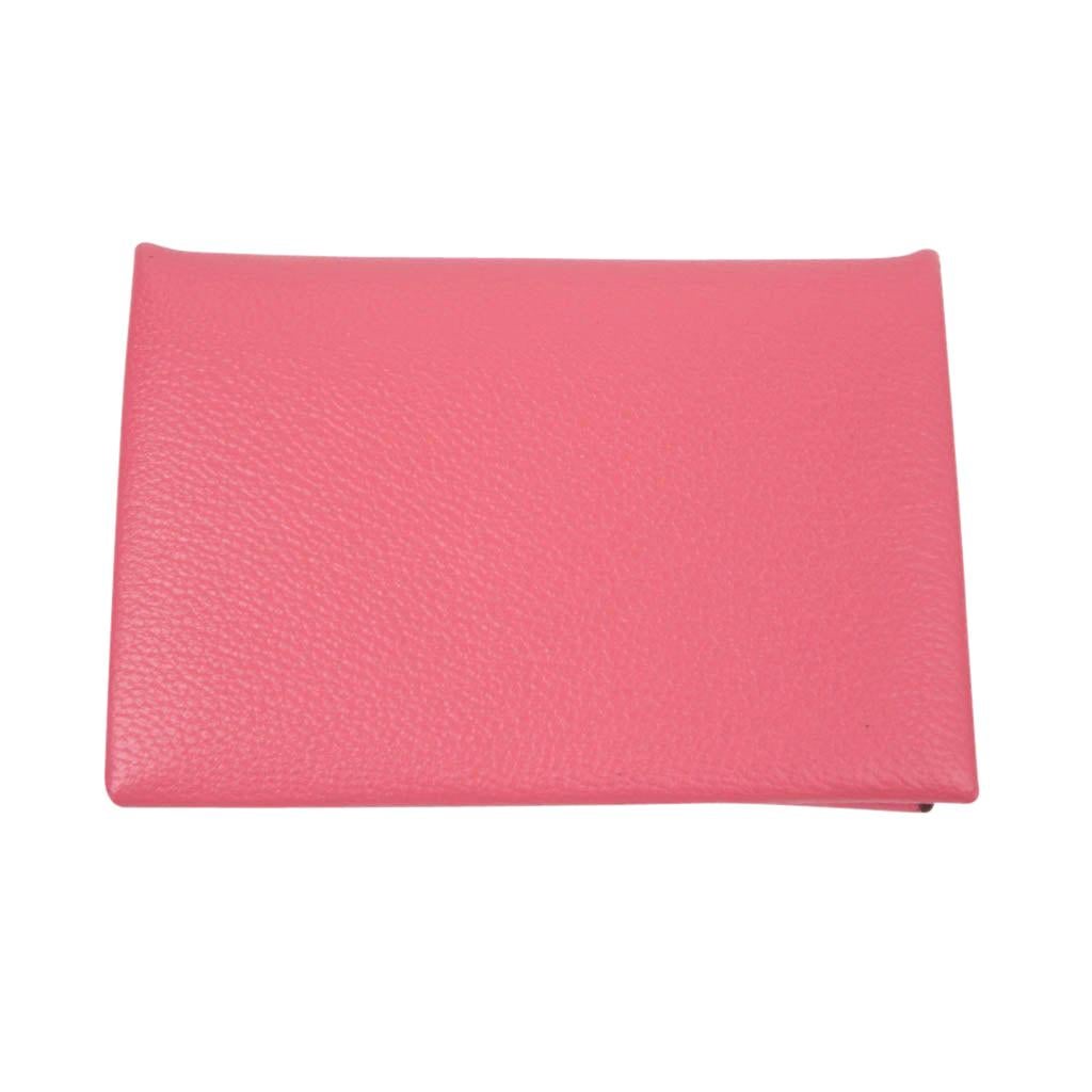 Hermes Calvi Rose Azalee Evercolor Leather Card Holder at 1stDibs ...