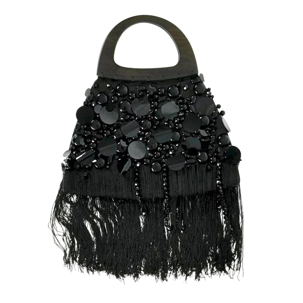 YVES SAINT LAURENT Tom Ford Deer Antler Style Black Leather Purse at ...