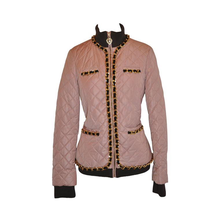 Moschino Quilted Chain-Link Zipper Jacket For Sale at 1stDibs | chain ...