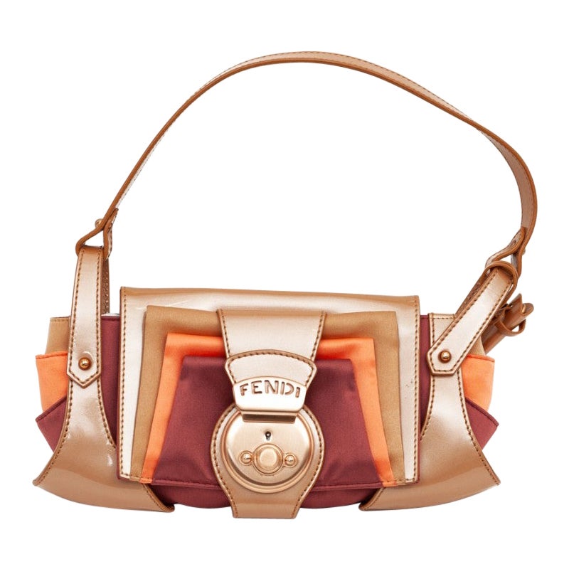 Fendi Purple Iridescent Baguette Pochette Bag w. Gold Python Trim GHW ...