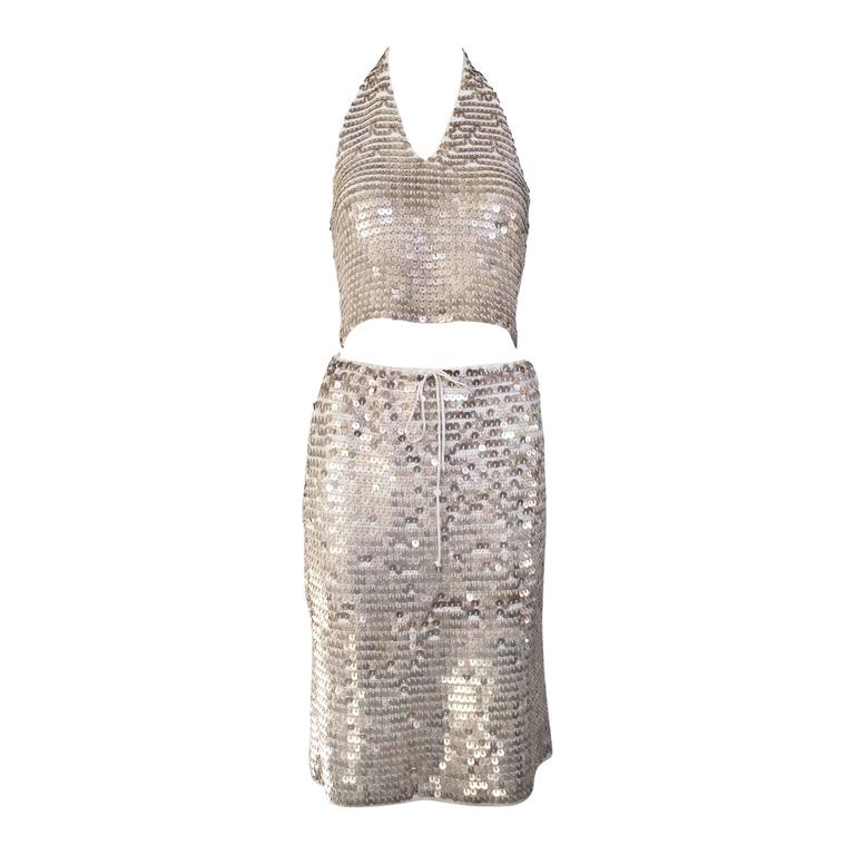 CHANEL spring 2000 halter top and skirt set at 1stDibs | chanel 2000 ...