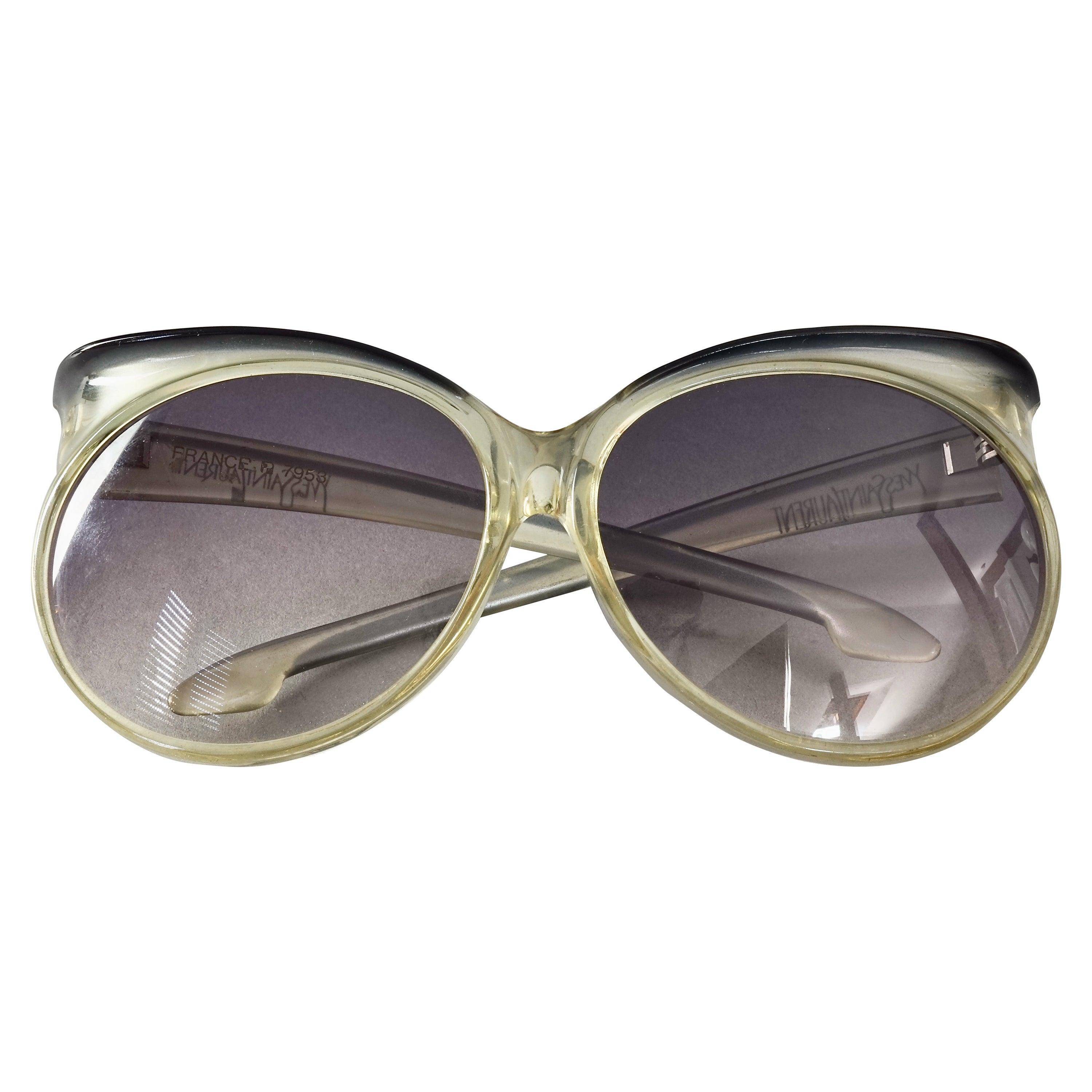New Yves Saint Laurent YSL Aviator Sunglasses With Case For Sale at 1stDibs