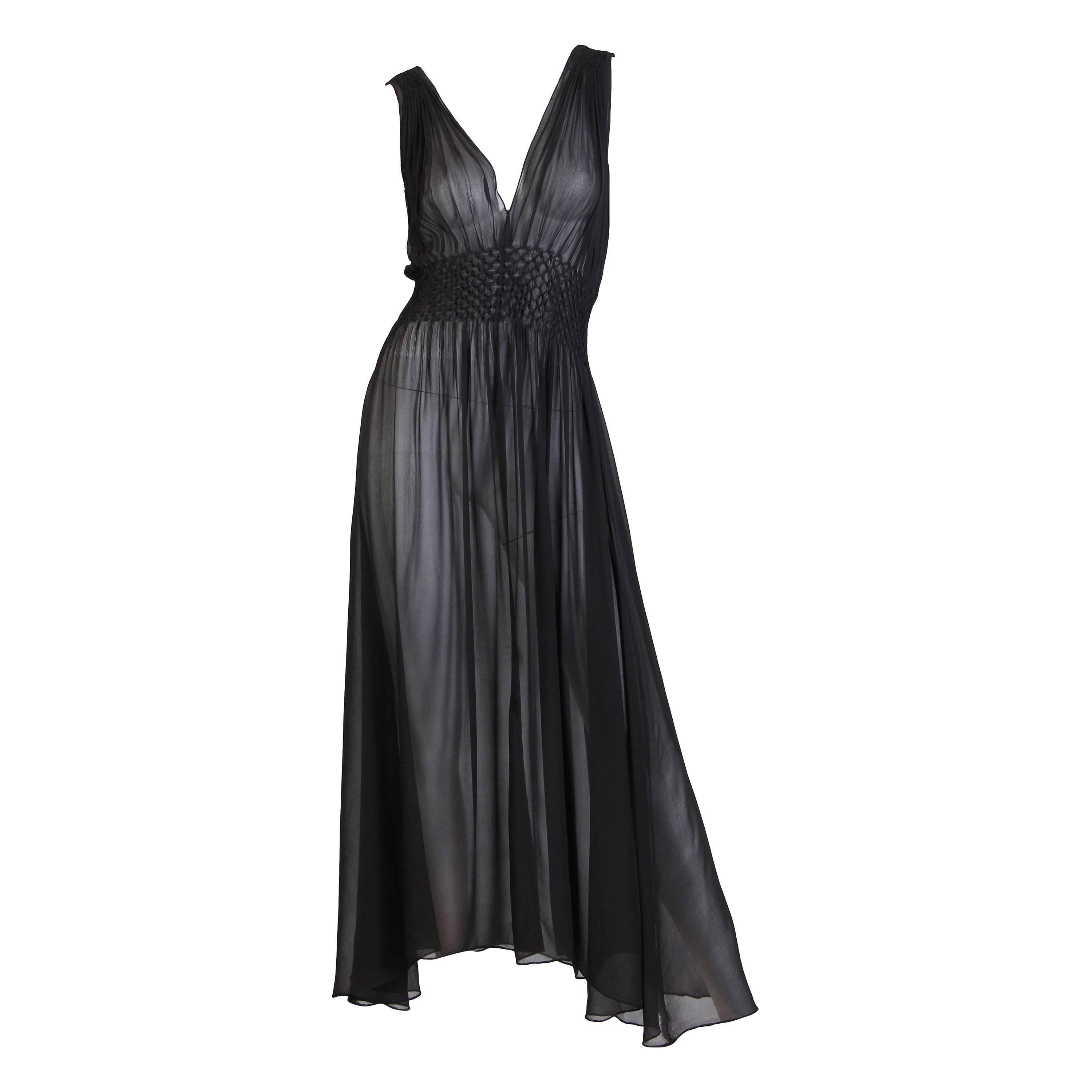 Entirely Handsewn 1930s Silk Chiffon Negligie at 1stDibs