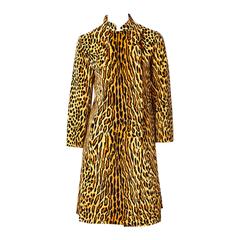 Saks Velour Leopard Print 60's Coat at 1stDibs