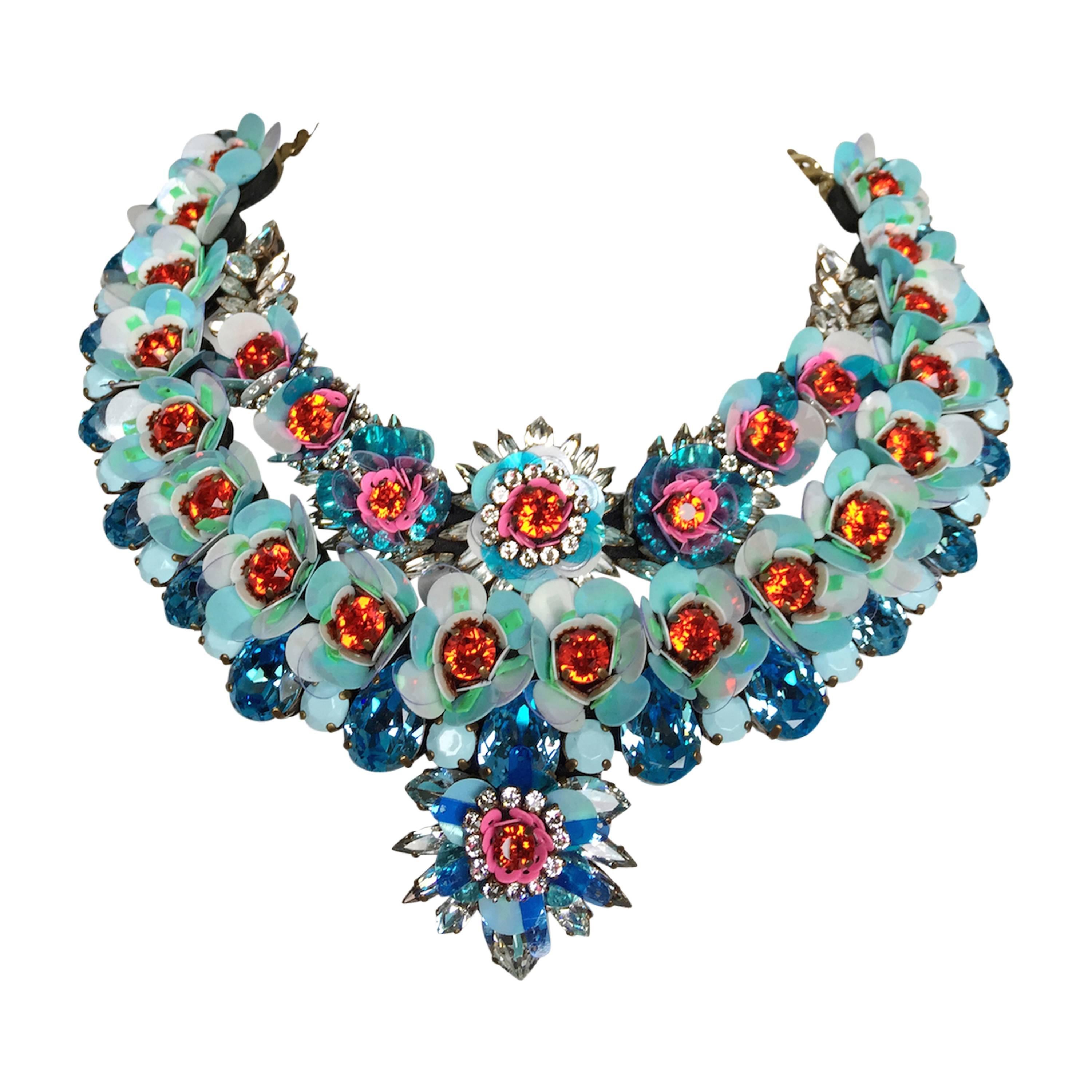 Shourouk Aqua Botanica Necklace at 1stDibs