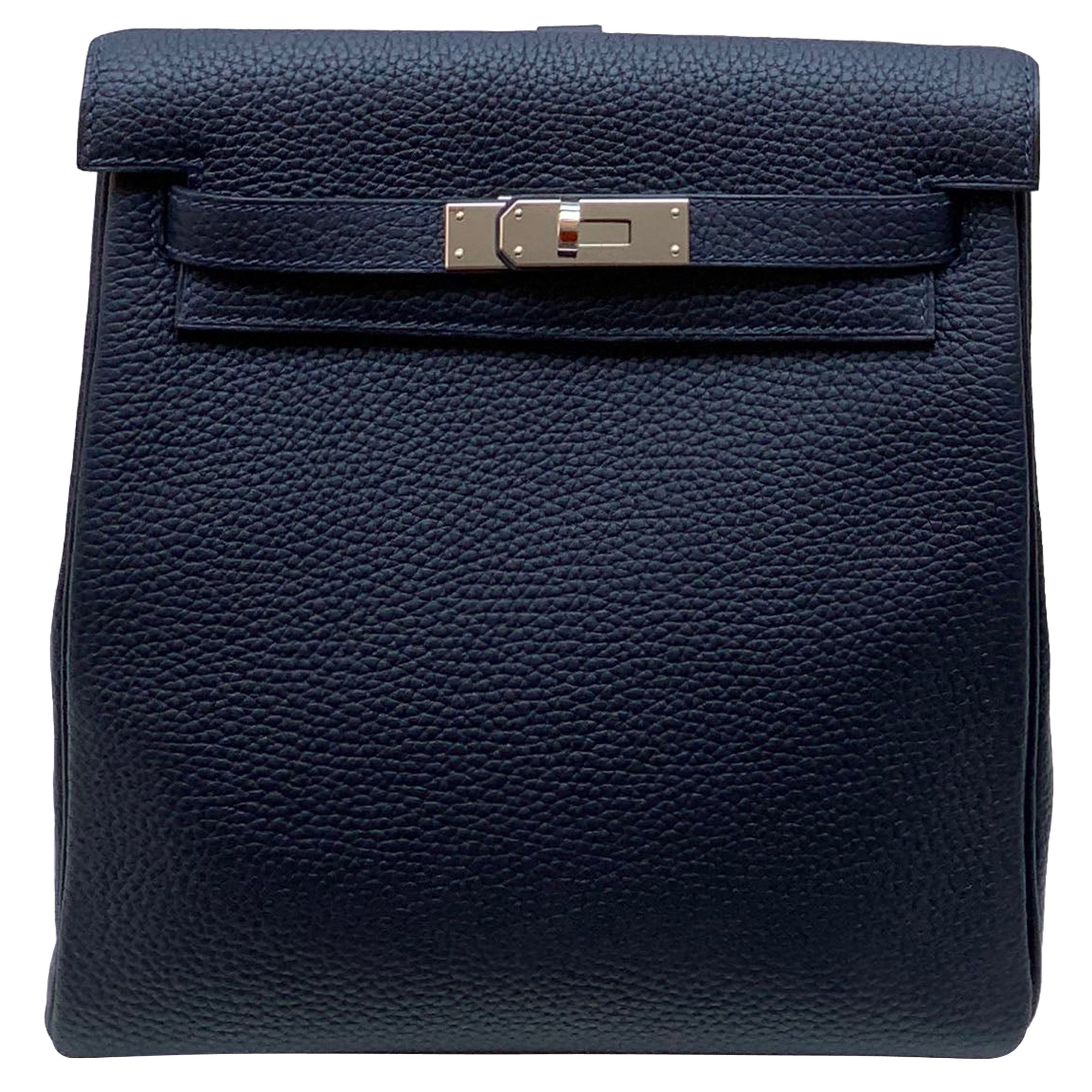 Hermes Herbag Black Toile 2 in 1 Backpack at 1stDibs