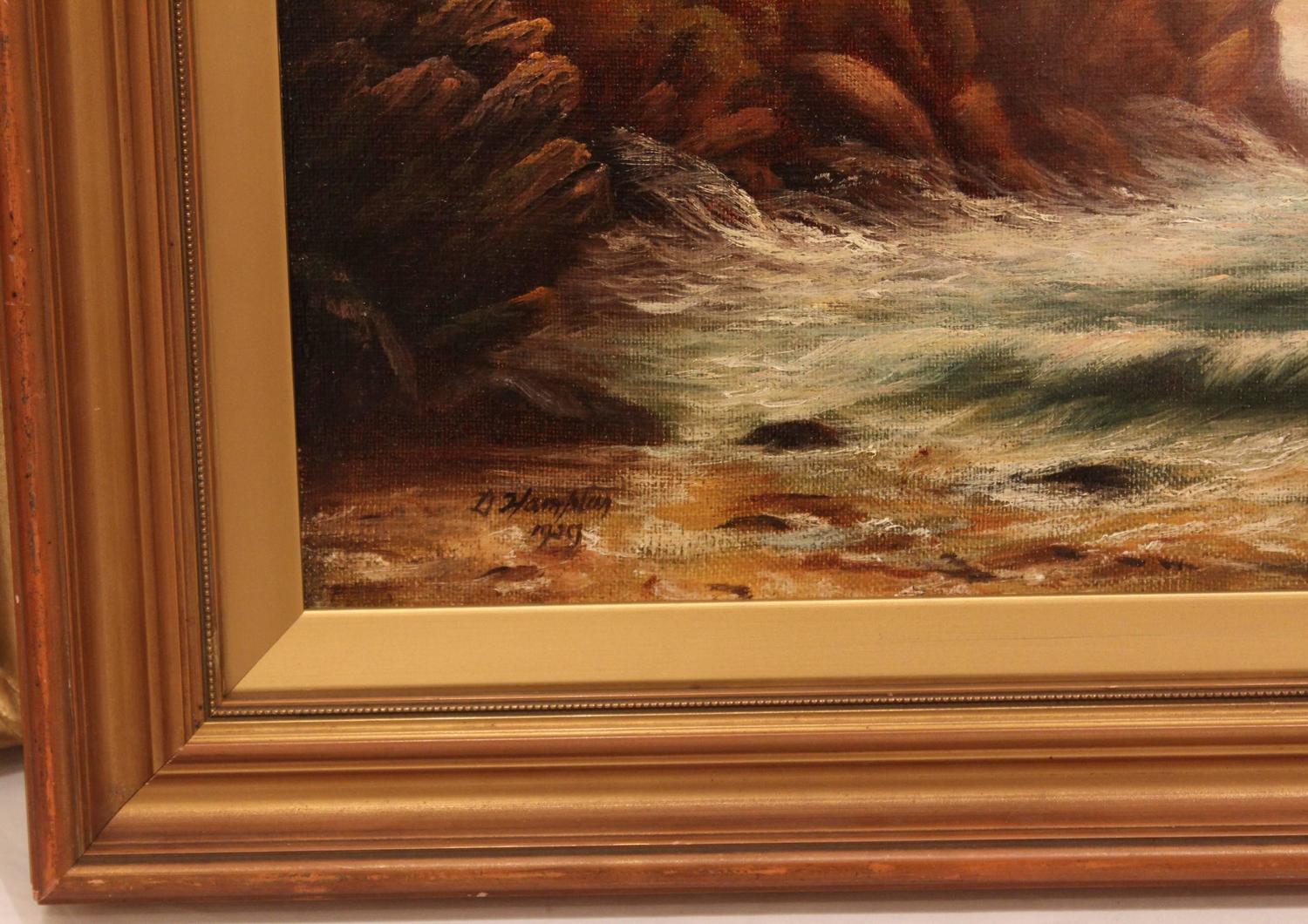 Set of Three "Isle of Man Views" Oil Paintings by D. Hampton For Sale ...