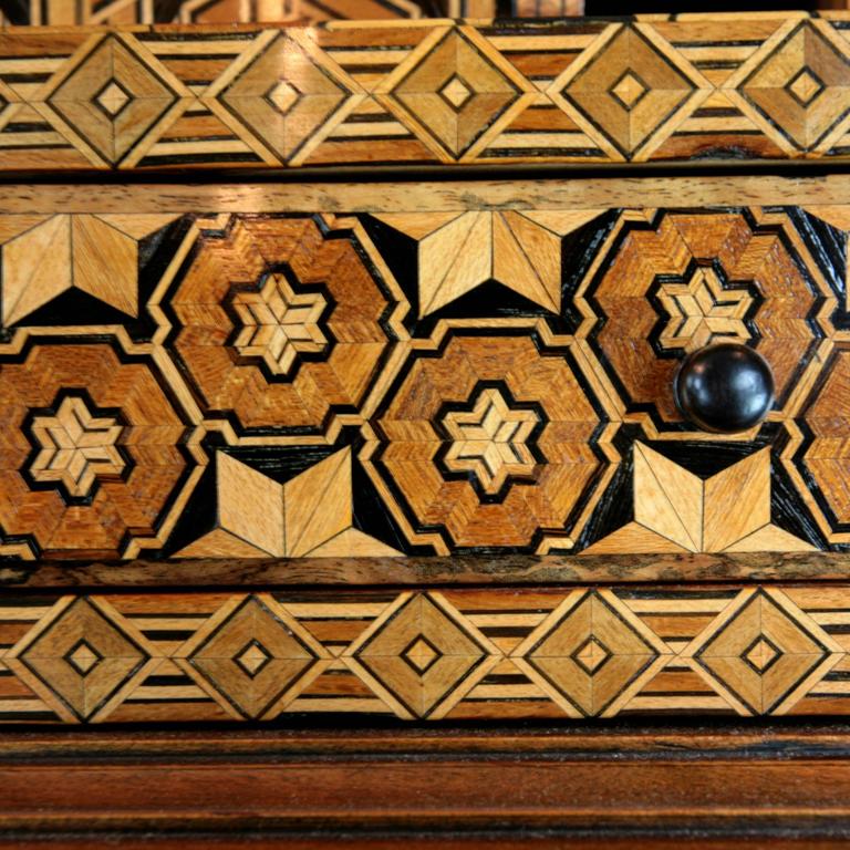 Magnificent Japanese Marquetry and Parquetry Cylinder Desk at 1stDibs