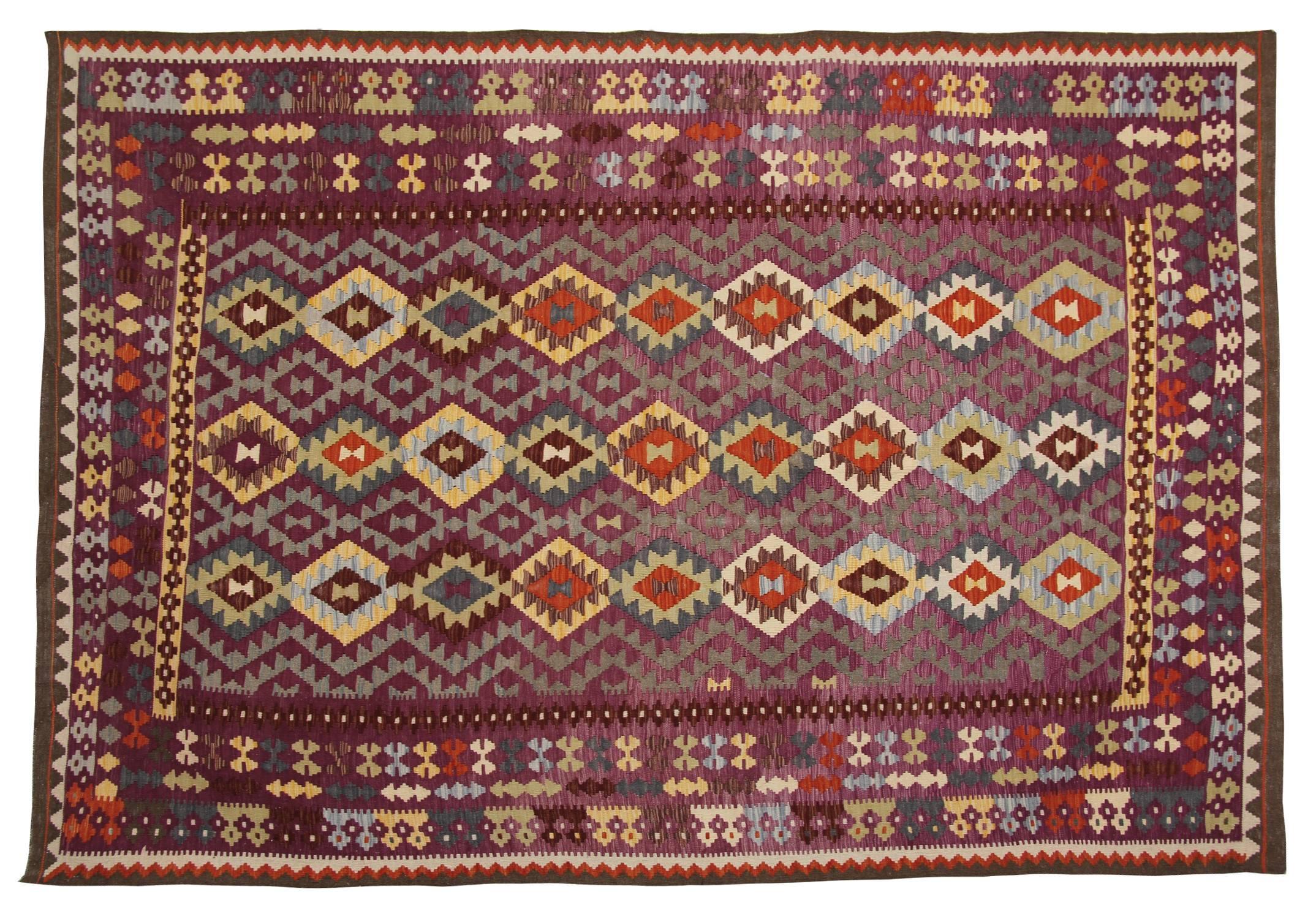 Purple Afghan Kilim Rugs at 1stDibs