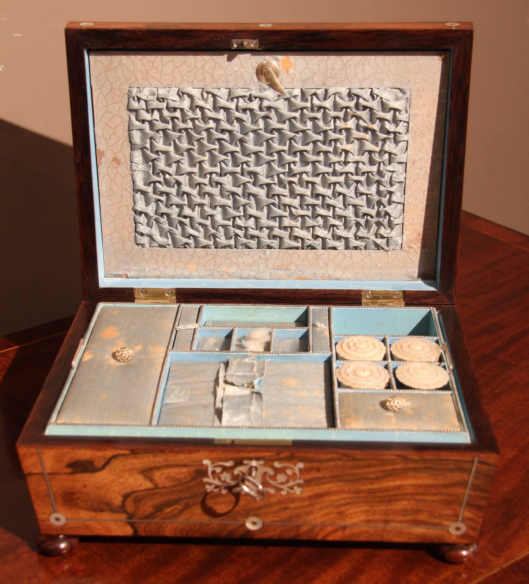 Victorian Rosewood Sewing, Work Box with Mother of Pearl, circa 1860 at ...