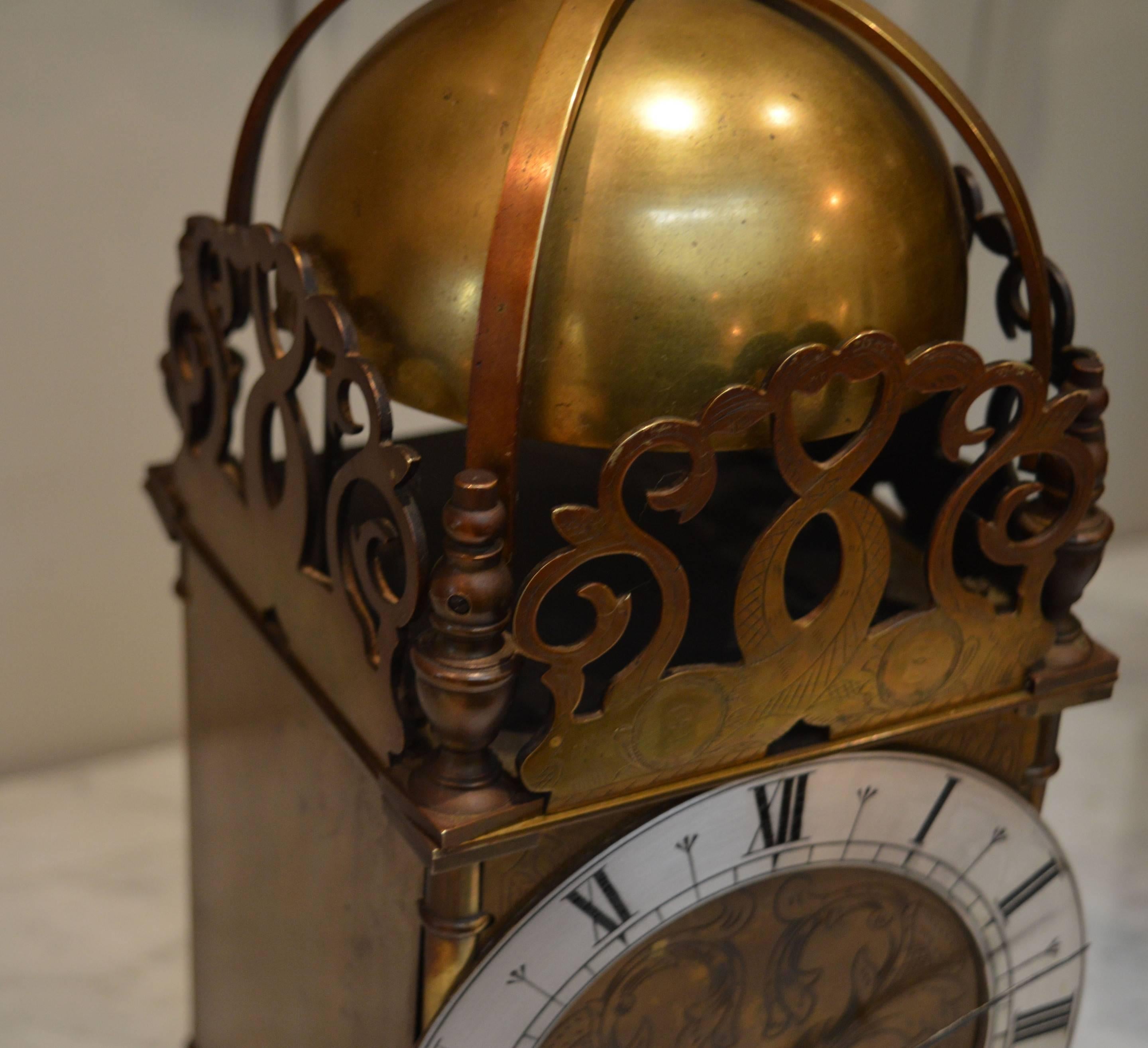 19th Century Striking Brass Lantern Clock at 1stDibs