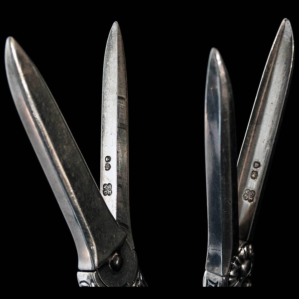 Pair of Victorian English Silver Grape Shears For Sale at 1stDibs | grape shears for sale