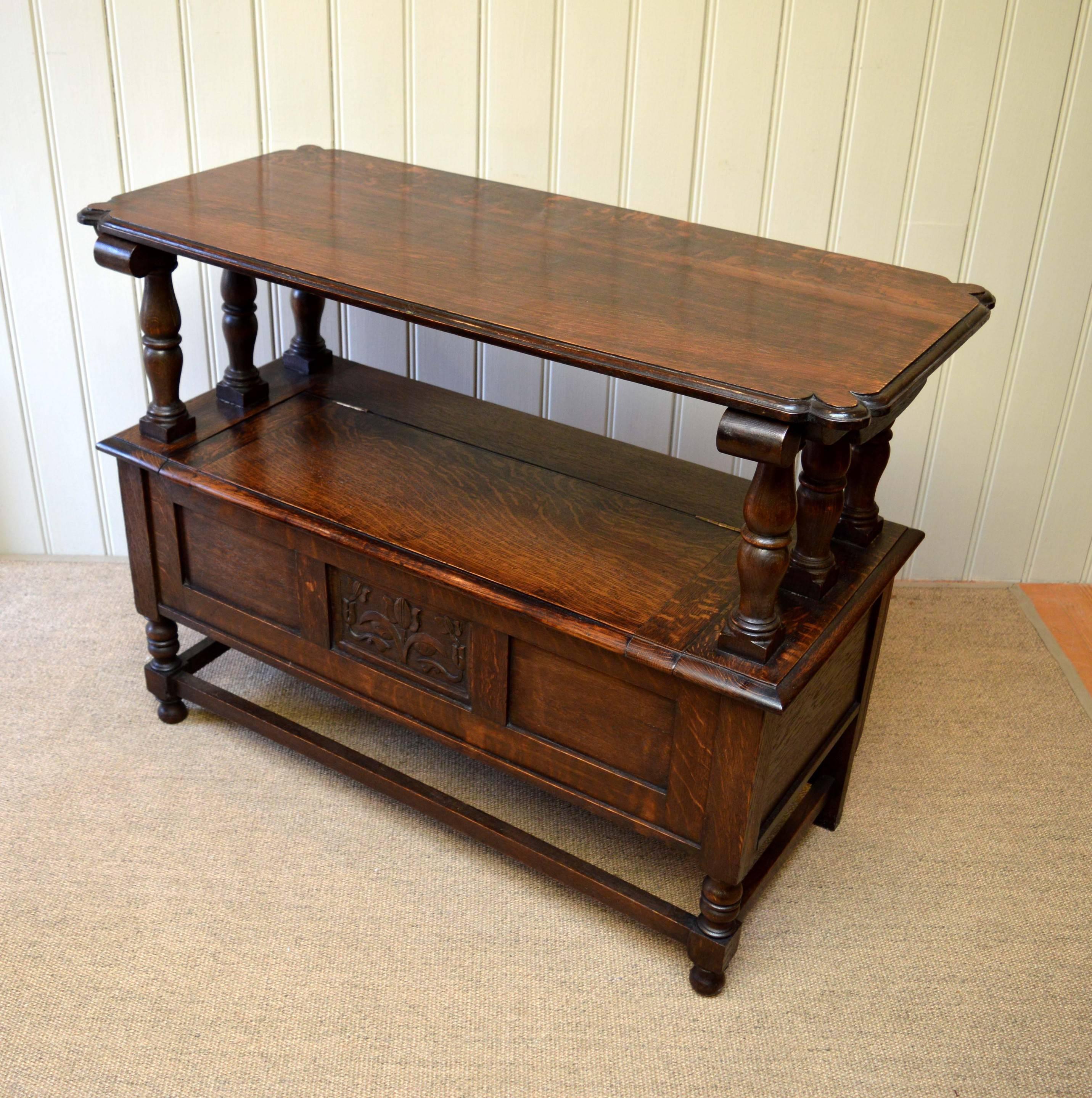 Solid Oak Monks Bench at 1stDibs