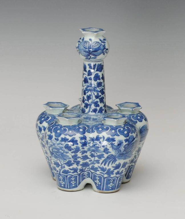 Chinese Blue and White Crocus Vase at 1stdibs