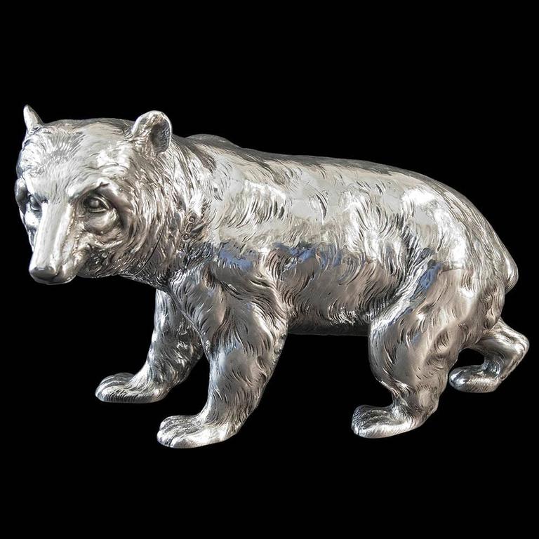 Antique Silver Bear at 1stDibs